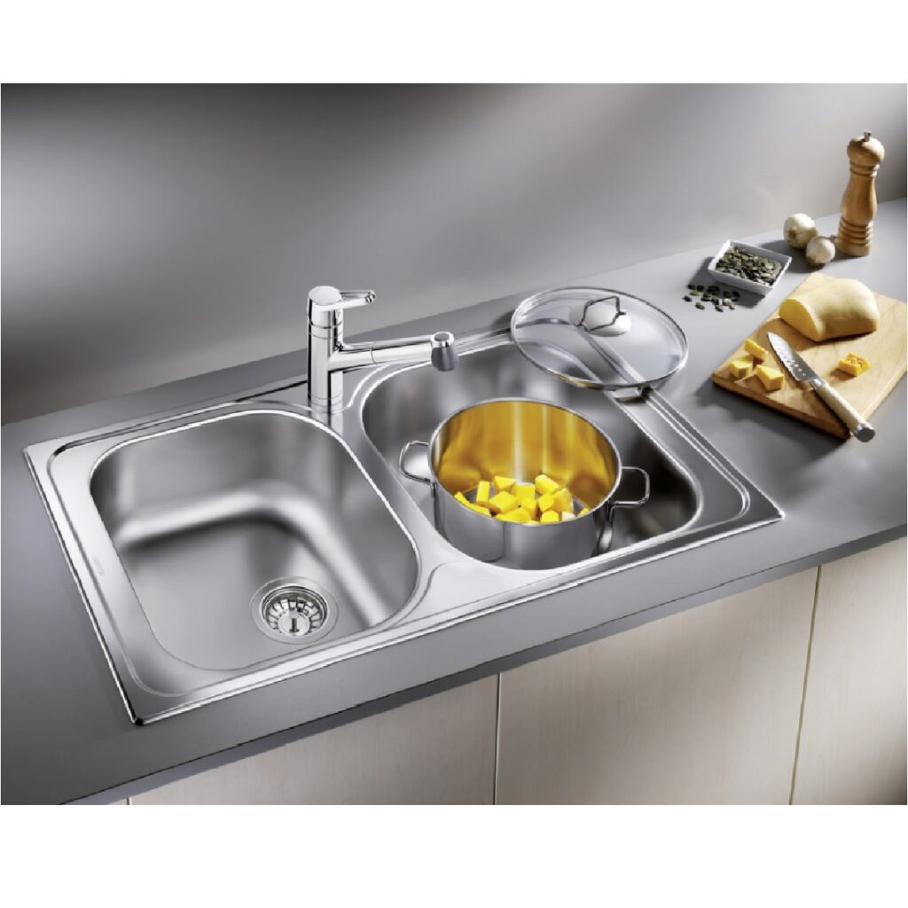 BLANCO Inset - kitchen sink 2 bowl, bowl reversible with two 3 ½ ...