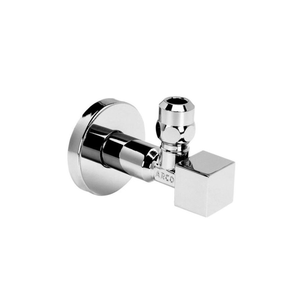 Decorative metal handle angle valve w/ long compression nut and ...