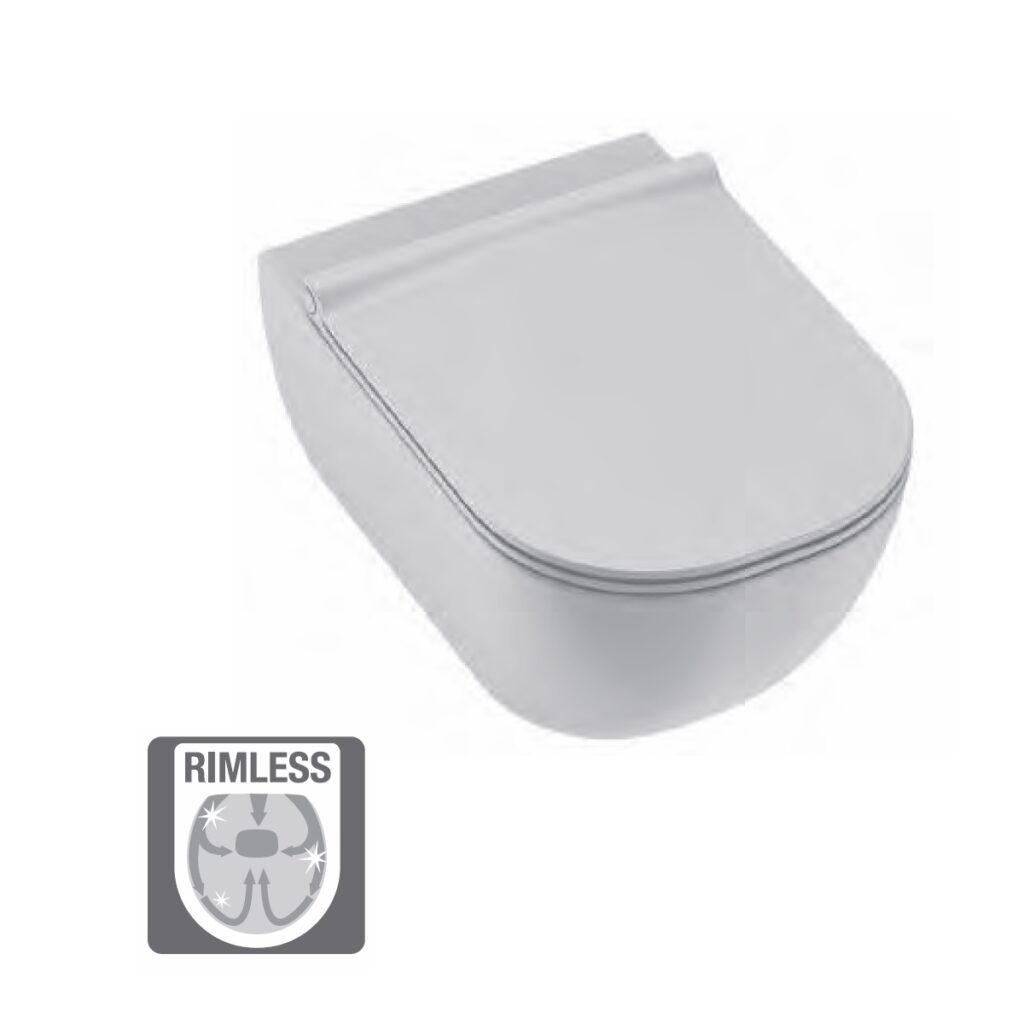 JIKA Water Closet Washdown WC, wall hung Rimless + Seat & cover soft ...