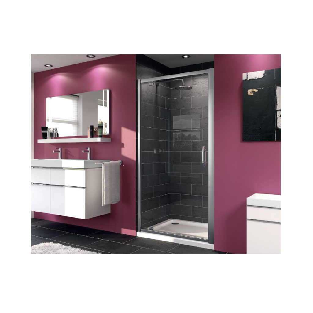 HUPPE Pivot door 6 mm reversible 1000 x 1900 mm + acrylic square shower ...