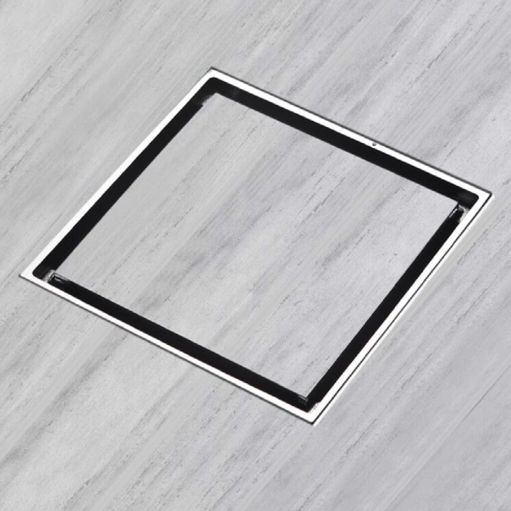 T&M DESIGN Square Floor Drain, reversible & tileable, with 50 mm ...