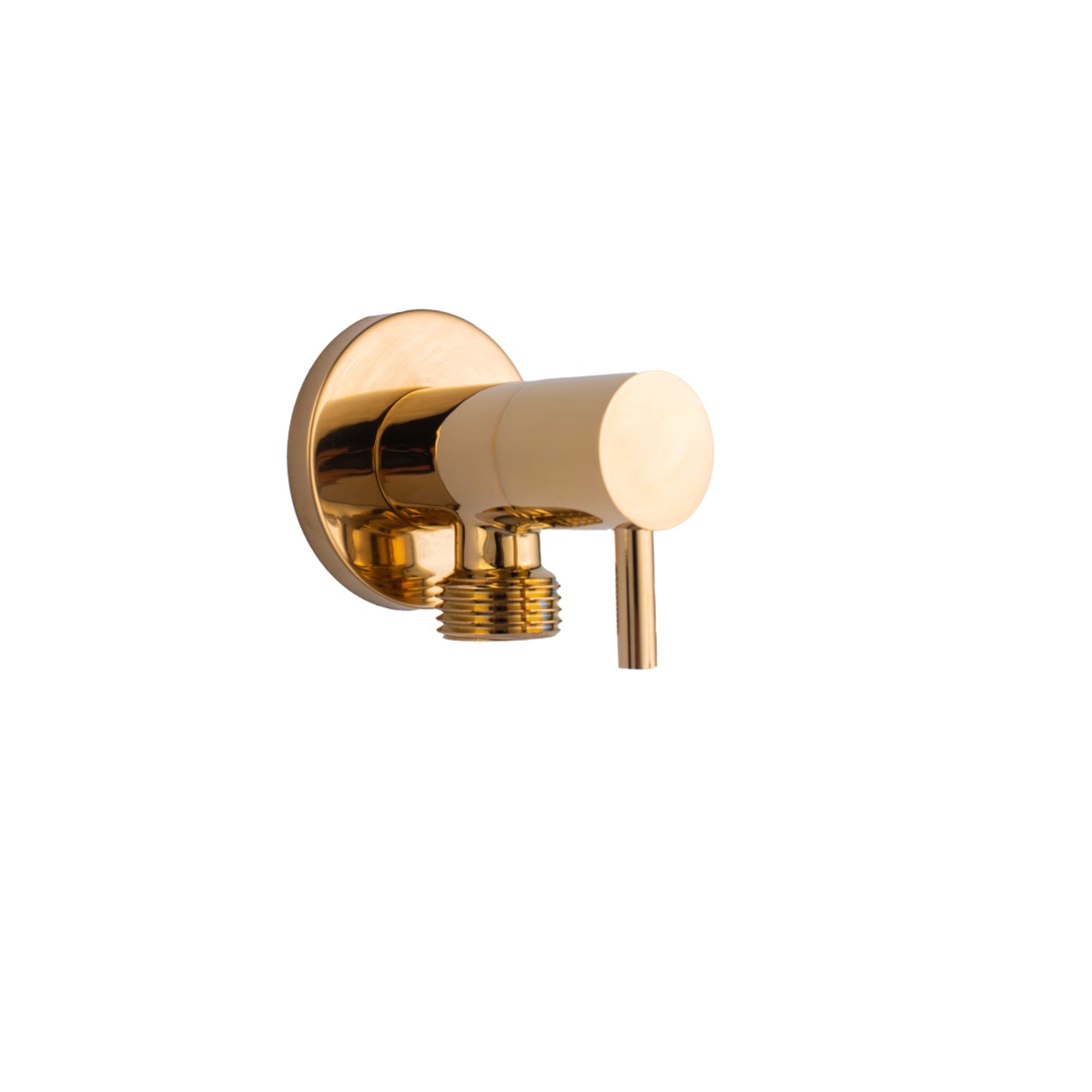 Round ABS handle angle valve w/ rosette Size : 1/2 x 1/2 - Taps More Dubai