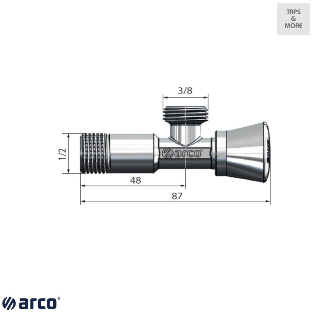 ARCO Triangle ABS handle angle valve w/ decorative rosetteSize : 1/2 x ...