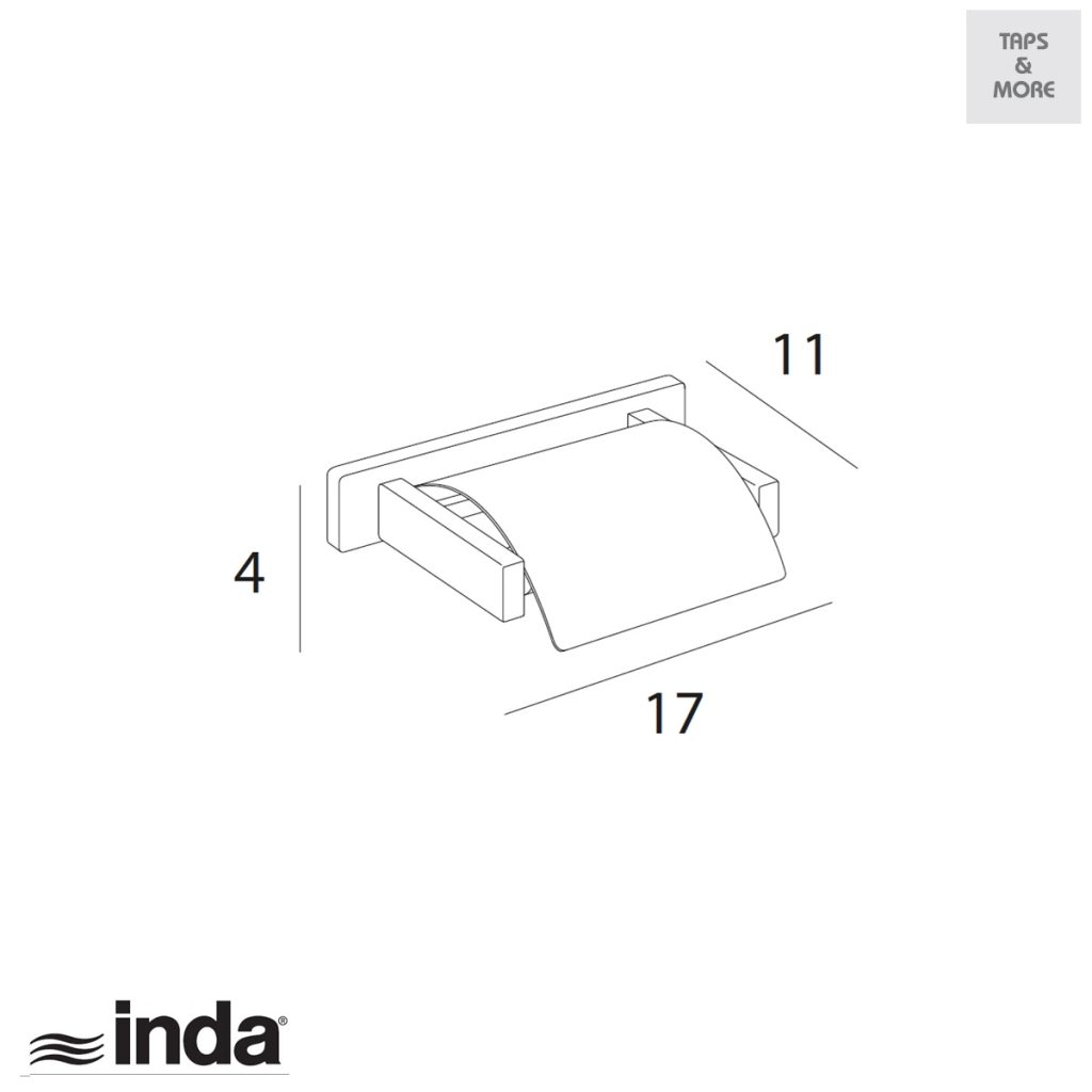 INDA Toilet Paper Holder with Cover - Lea - TAPS & MORE Dubai
