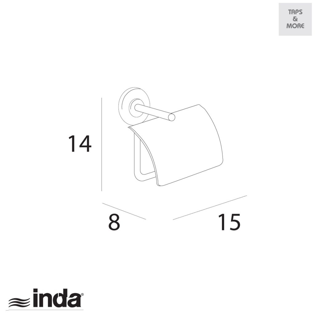 INDA Toilet Paper Holder w/ Cover-Linea - TAPS & MORE Dubai