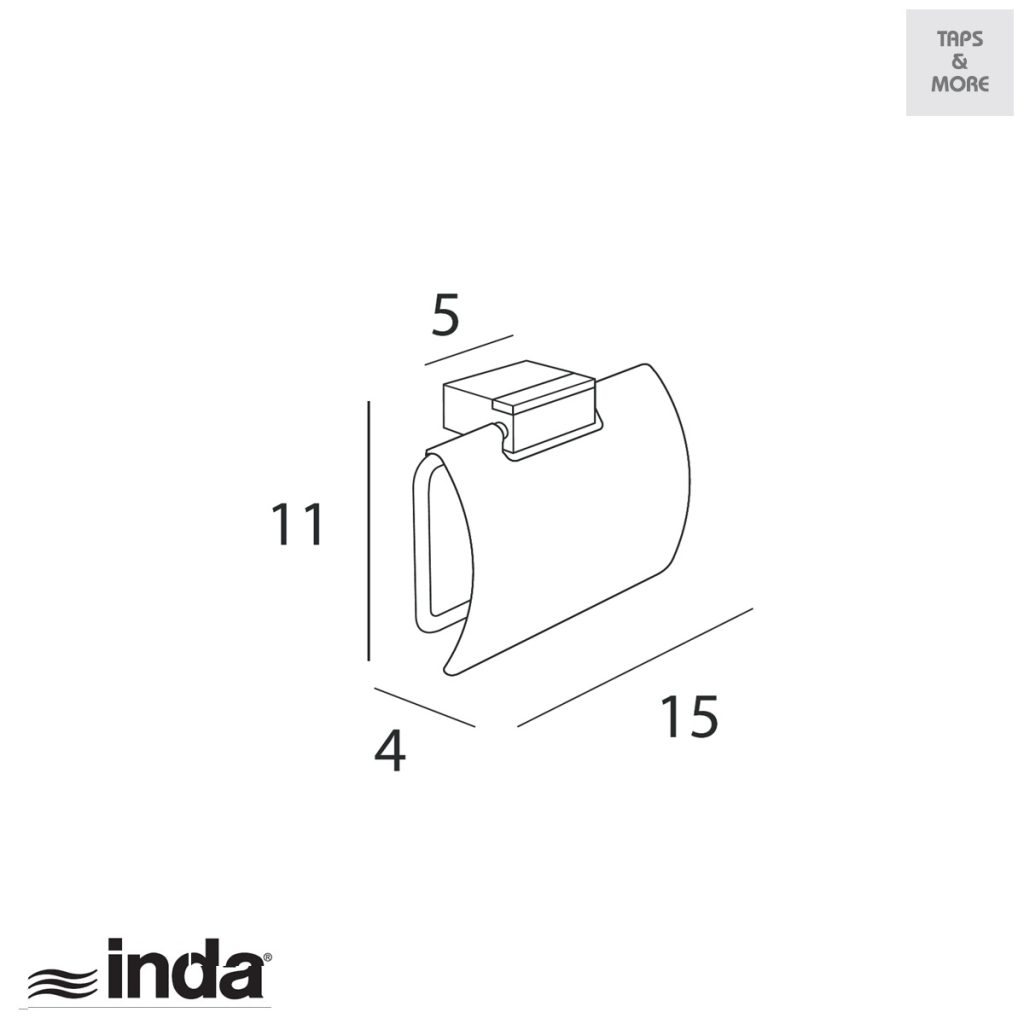 INDA Toilet Paper Holder w/ Cover - Logic - TAPS & MORE Dubai