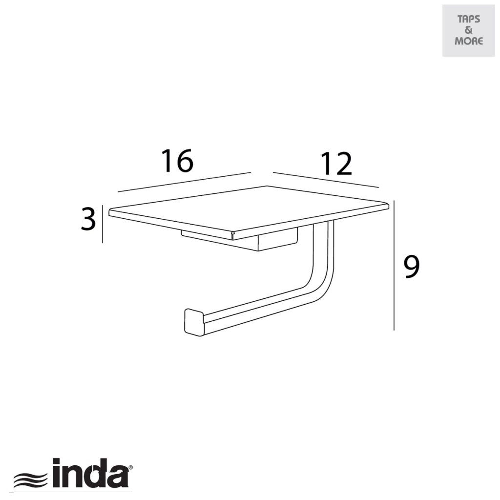 INDA Toilet Paper holder w/ Cover-Logic - TAPS & MORE Dubai