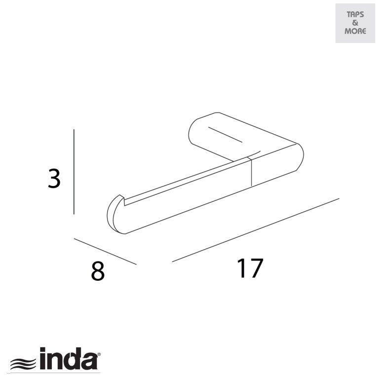 INDA Toilet Paper Holder w/out Cover - Mito - TAPS & MORE Dubai