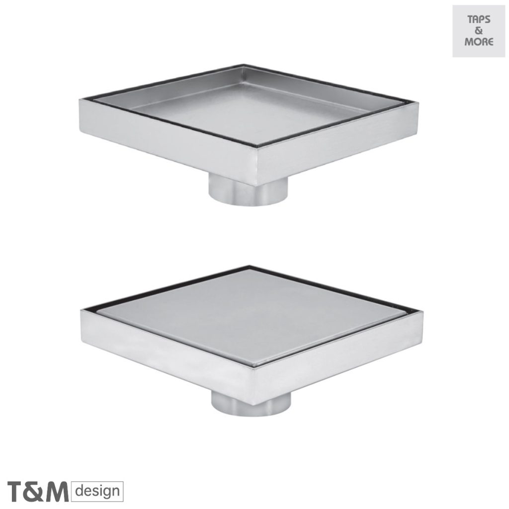 T&M DESIGN Square Floor Drain, reversible & tileable, compatible with ...