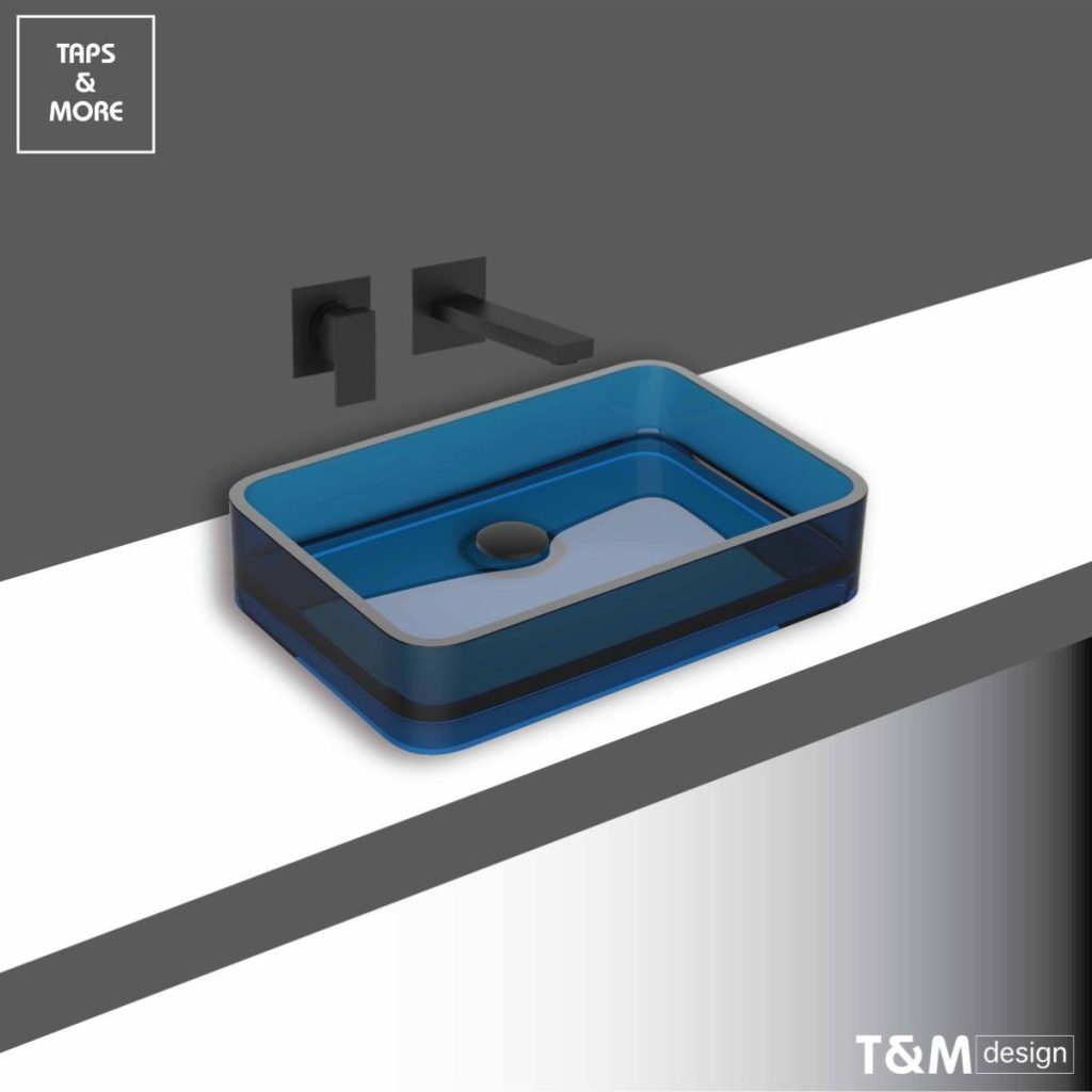 T&M DESIGN Resin Lay-on washbasin without overflow hole Size : 550 x ...
