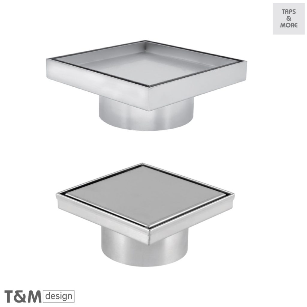 T&M DESIGN Square Floor Drain, reversible & tileable, compatible with ...