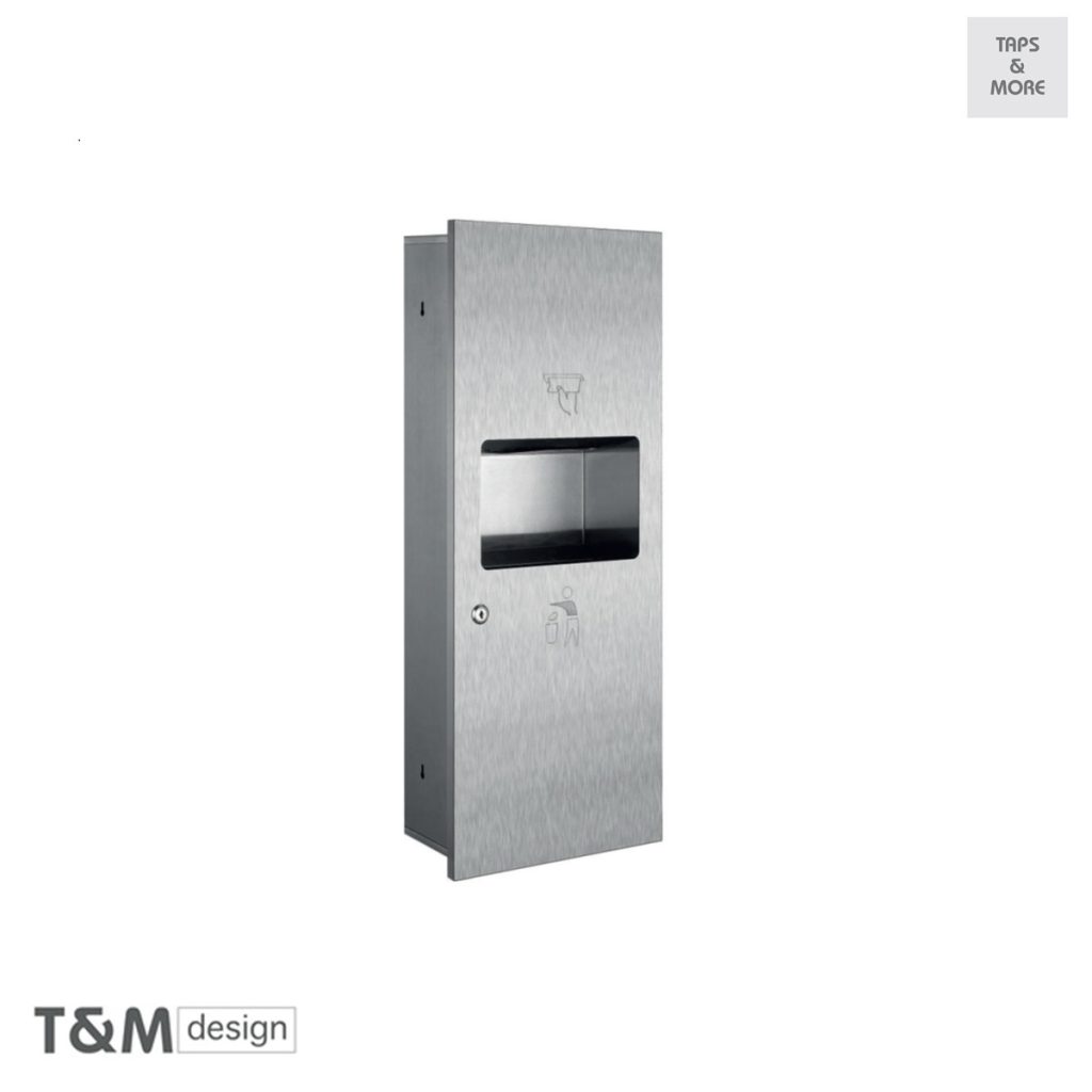 T&M DESIGN Recessed 2-in-1 Paper Holder Dispenser & Waste Receptacle ...