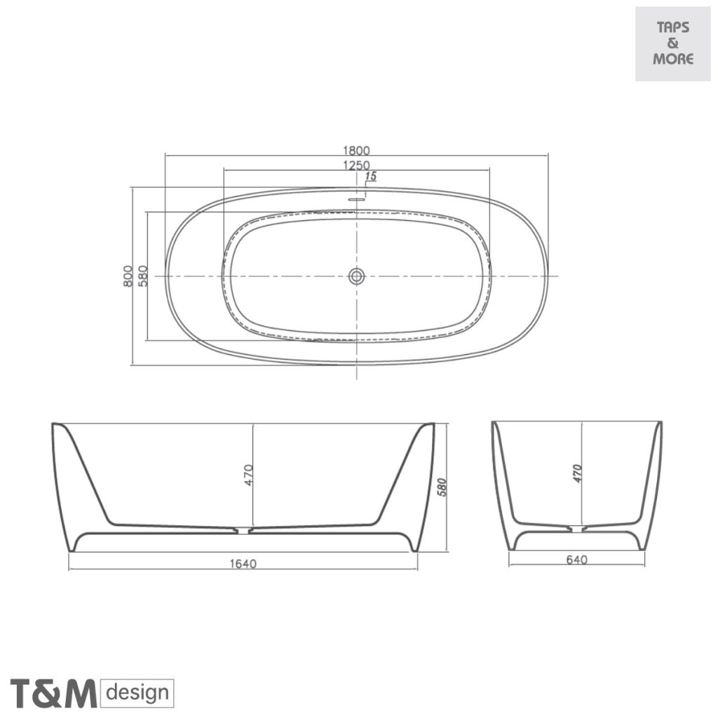 T&M DESIGN Free standing bathtub with integrated surround panel ...