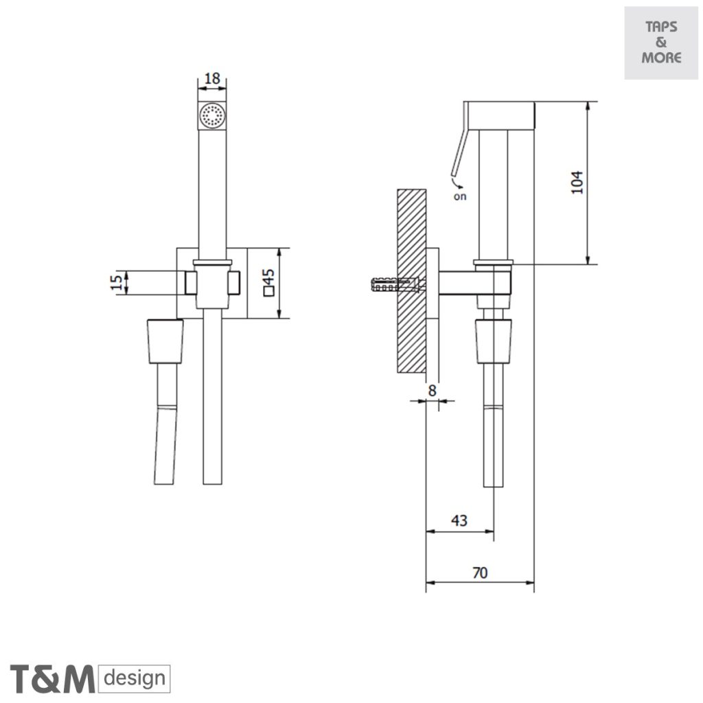 T&M DESIGN Square Shattaf / Bidet Spray Shattaf Shower Set, matt black ...