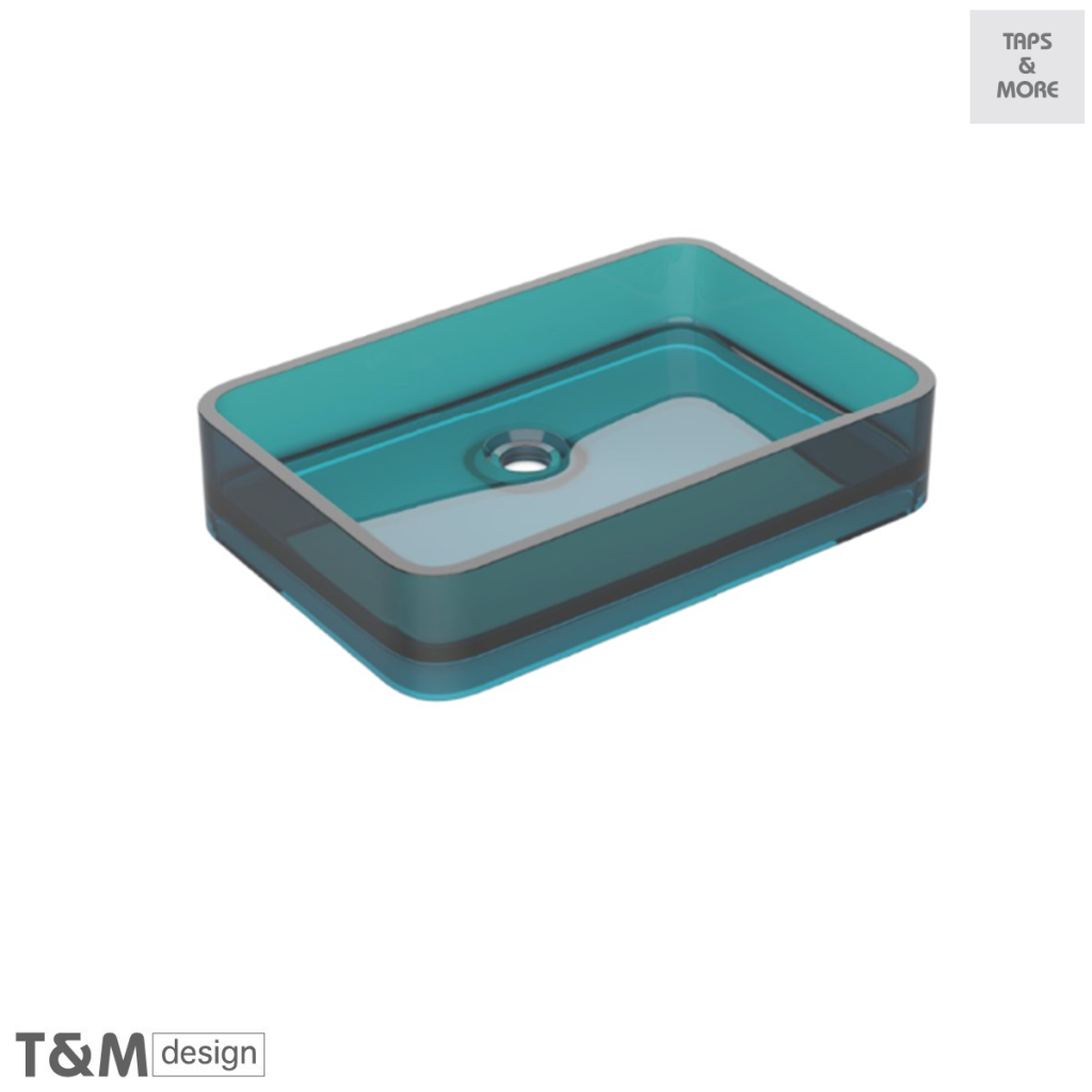 T&M DESIGN Resin Lay-on washbasin without overflow hole Size : 550 x ...