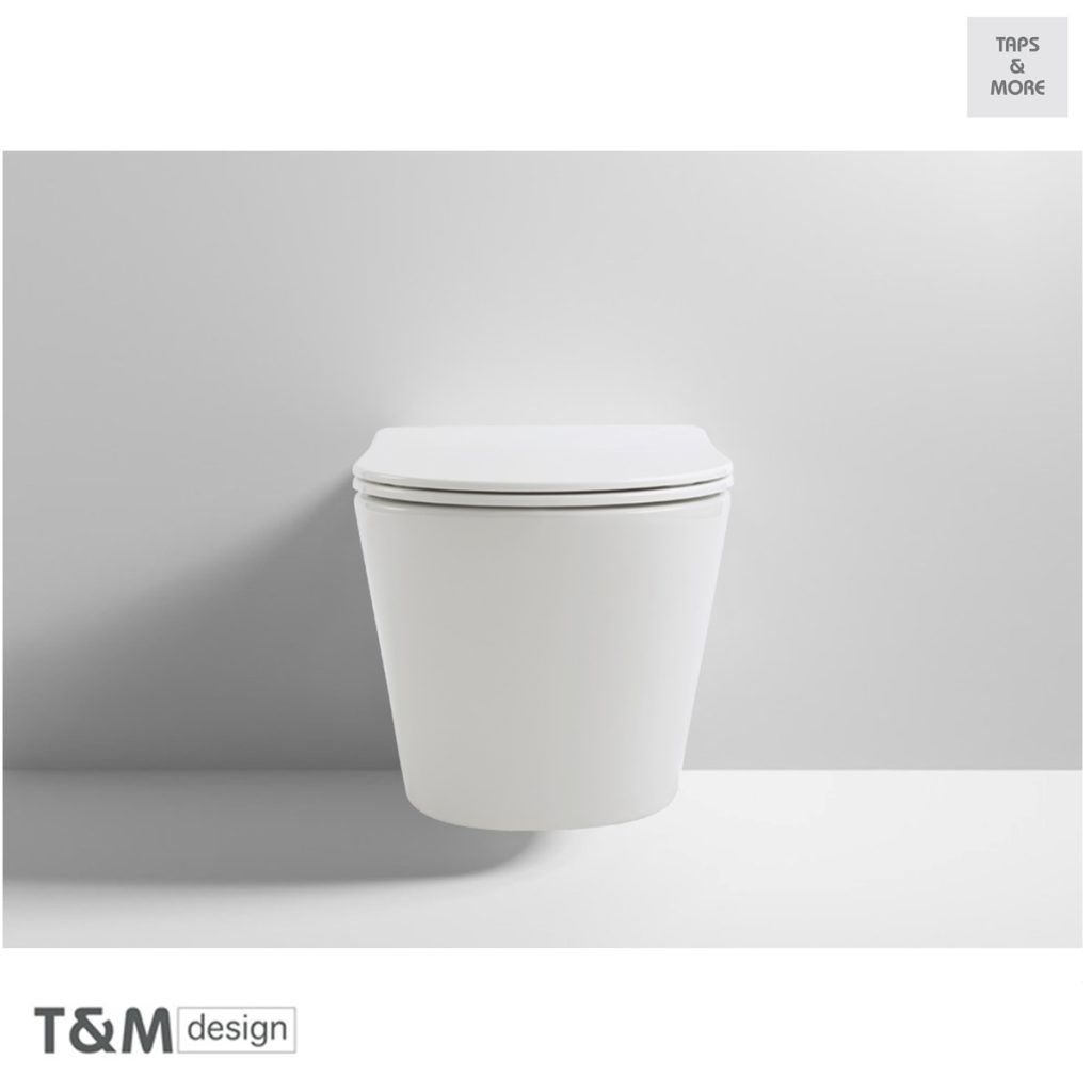 T&M DESIGN Water Closet Washdown WC, wall hung Rimless + Seat and cover ...