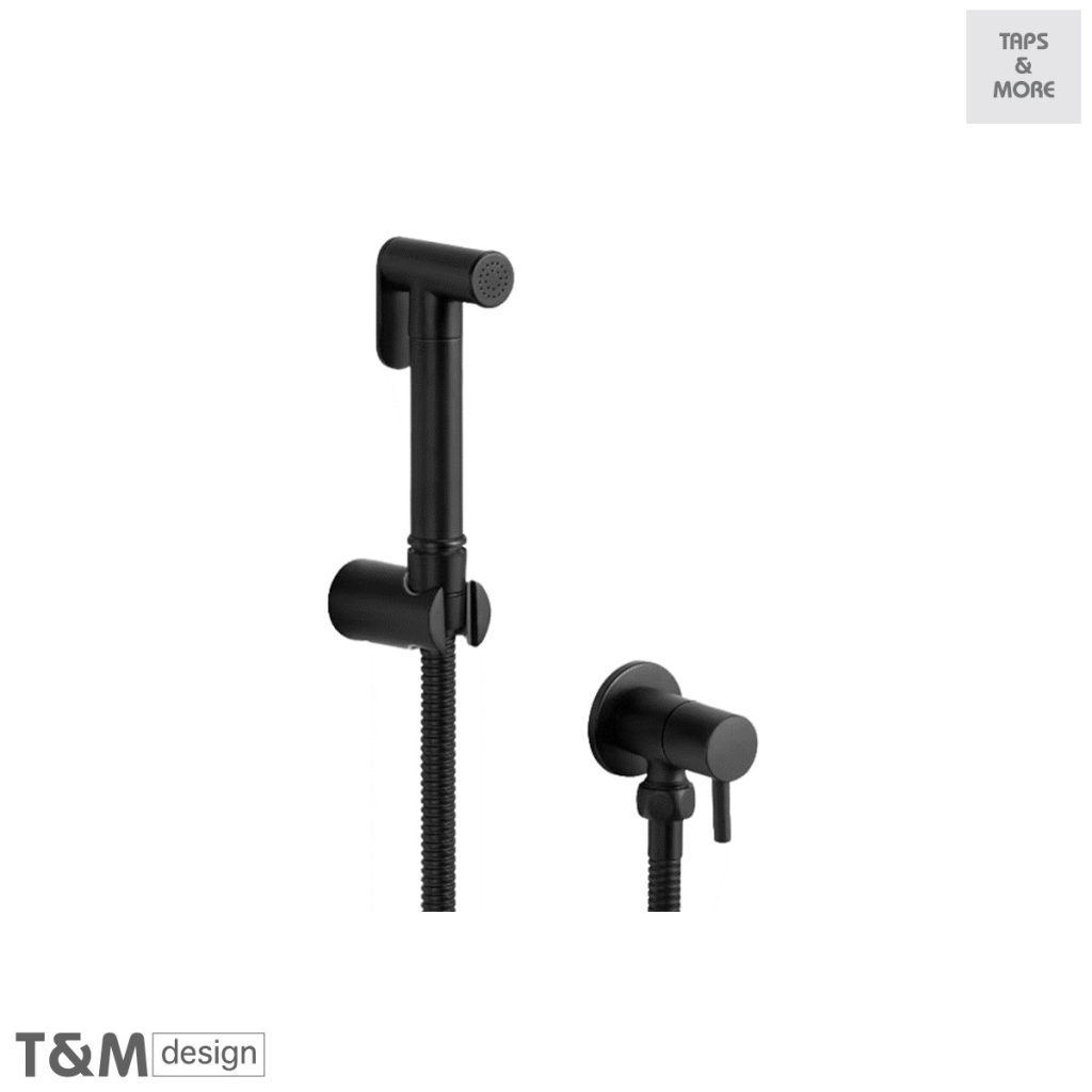 T&M DESIGN Round Shattaf / Bidet Spray Shower Set, matt black trigger ...