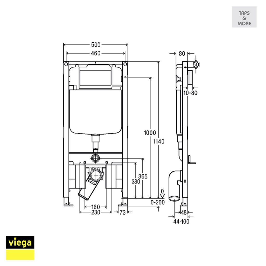 VIEGA Concealed cistern 8 cm including fixing screws, with front ...