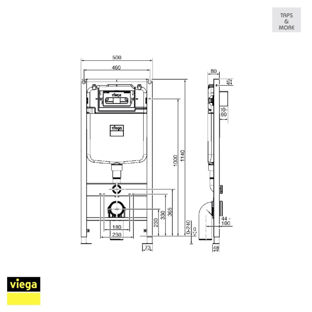 VIEGA Concealed cistern 8 cm including fixing screws, with front ...